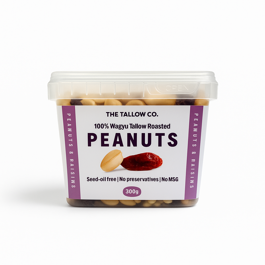 Wagyu Tallow Roasted Peanuts - Peanuts & Raisins – The Tallow Co.